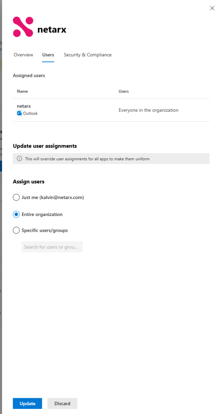 Adding an Integrated App for Outlook in Microsoft 365 Admin